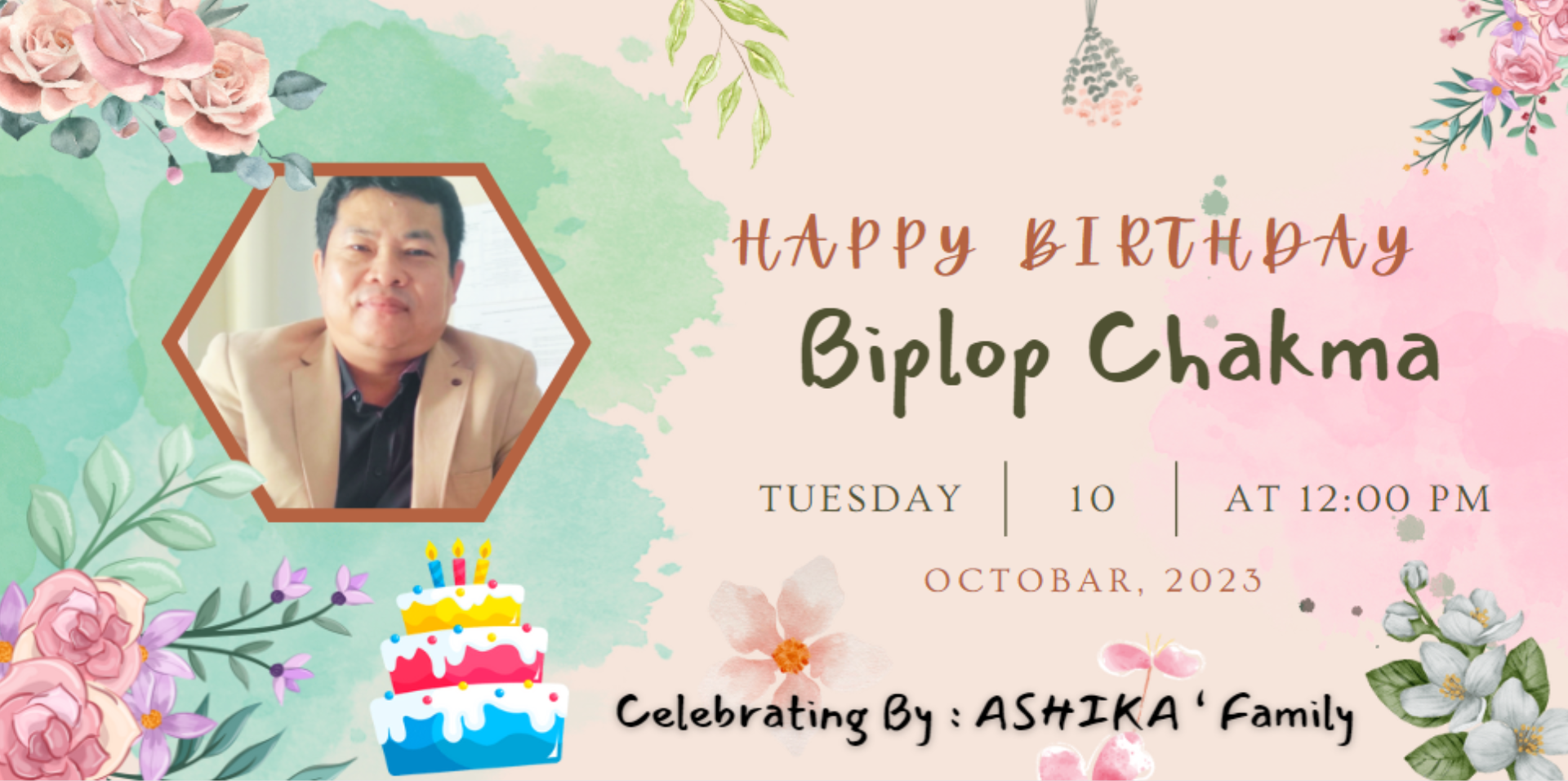 Birthday celebration of Mr. Biplop Chakma, Executive Director of ASHIKA ...